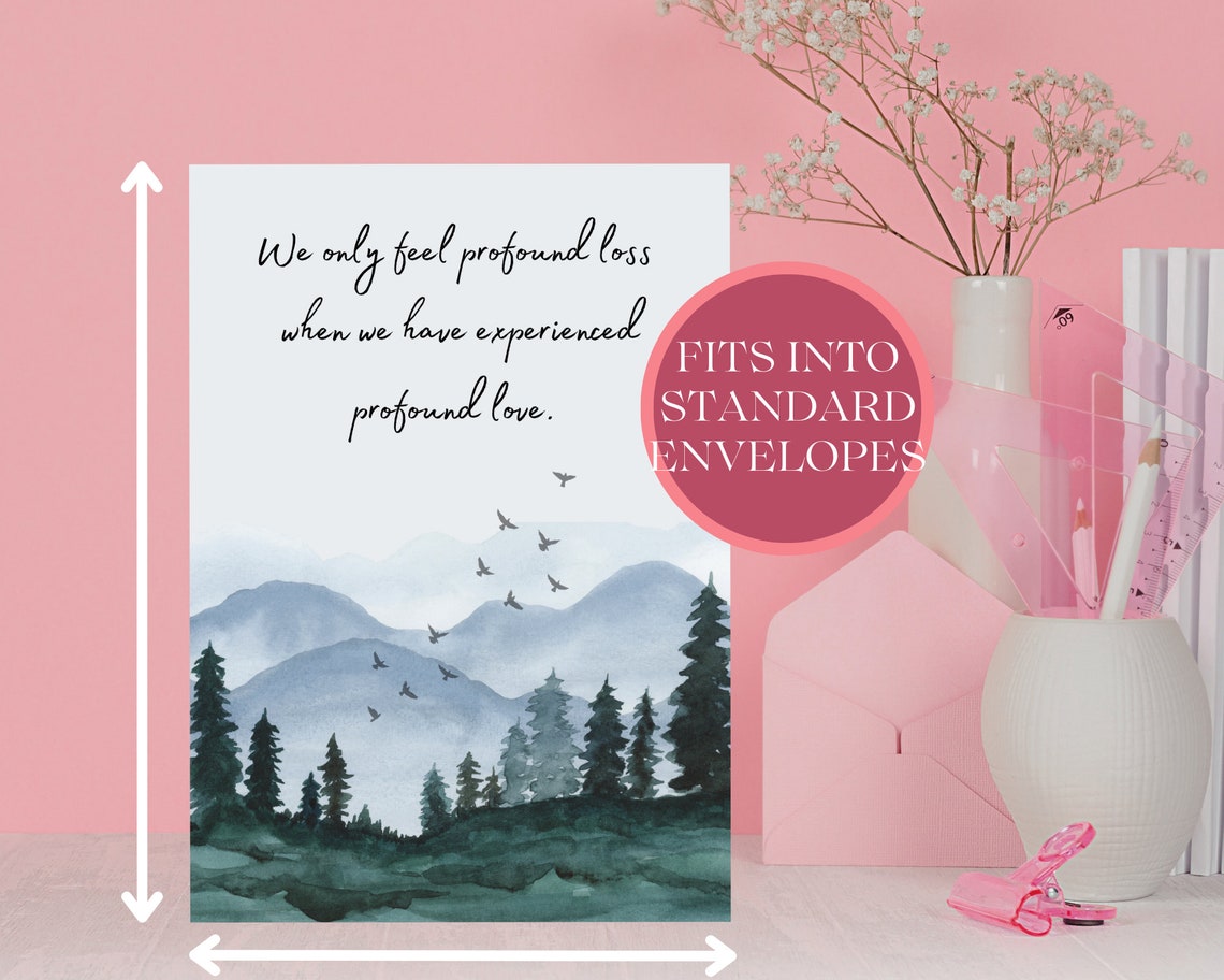 Printable Sympathy Card Featuring Mountains, Nature Profound Love so ...