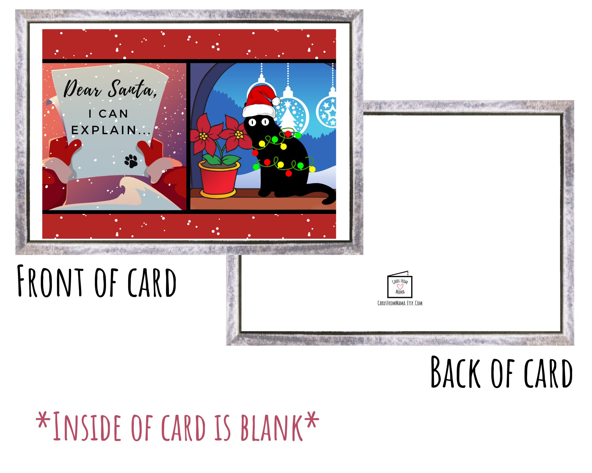 Funny Cat Christmas Card Printable Christmas Card 2022 - Etsy