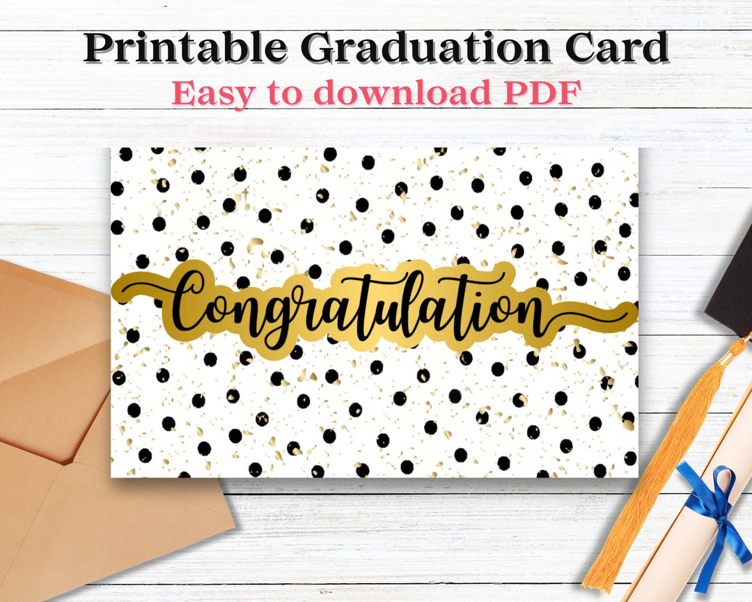Printable Graduation Card | High School Graduate Gift | Congrats Grad ...
