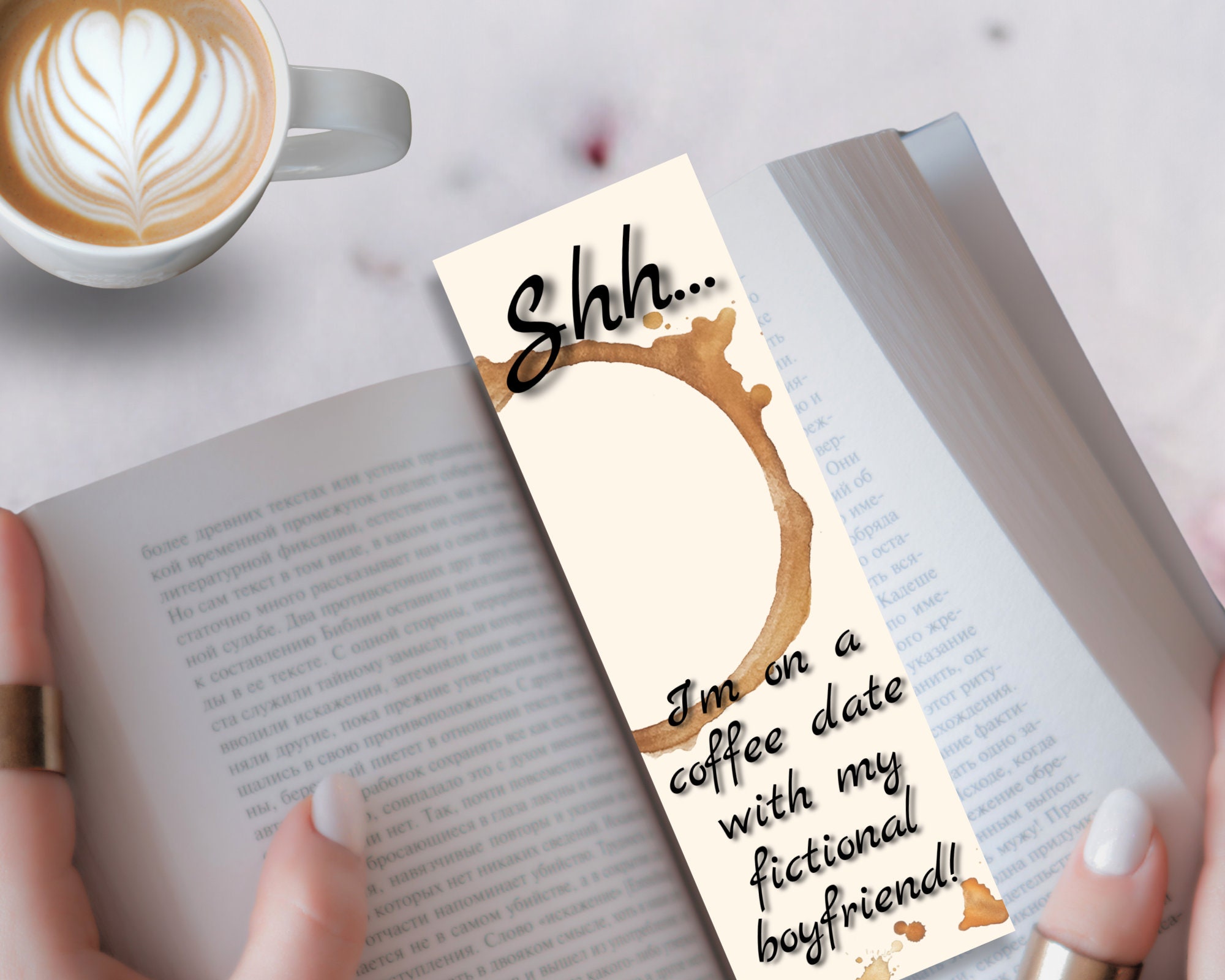 Printable Coffee Themed Bookmarks Coffee Lover Gift Cute Aesthetic ...