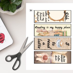 Printable Coffee Themed Bookmarks | Coffee Lover Gift | Cute Aesthetic ...