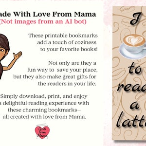Printable Coffee Themed Bookmarks | Coffee Lover Gift | Cute Aesthetic ...