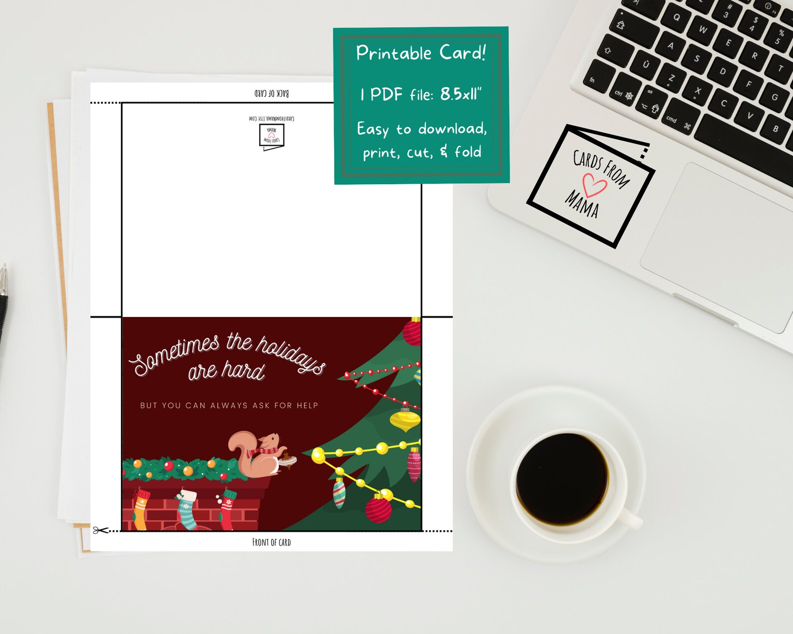 Christmas Encouragement Printable Card Holidays Are Hard - Etsy