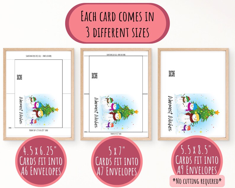 Printable Christmas Card Set in Blue Unique Holiday Card - Etsy