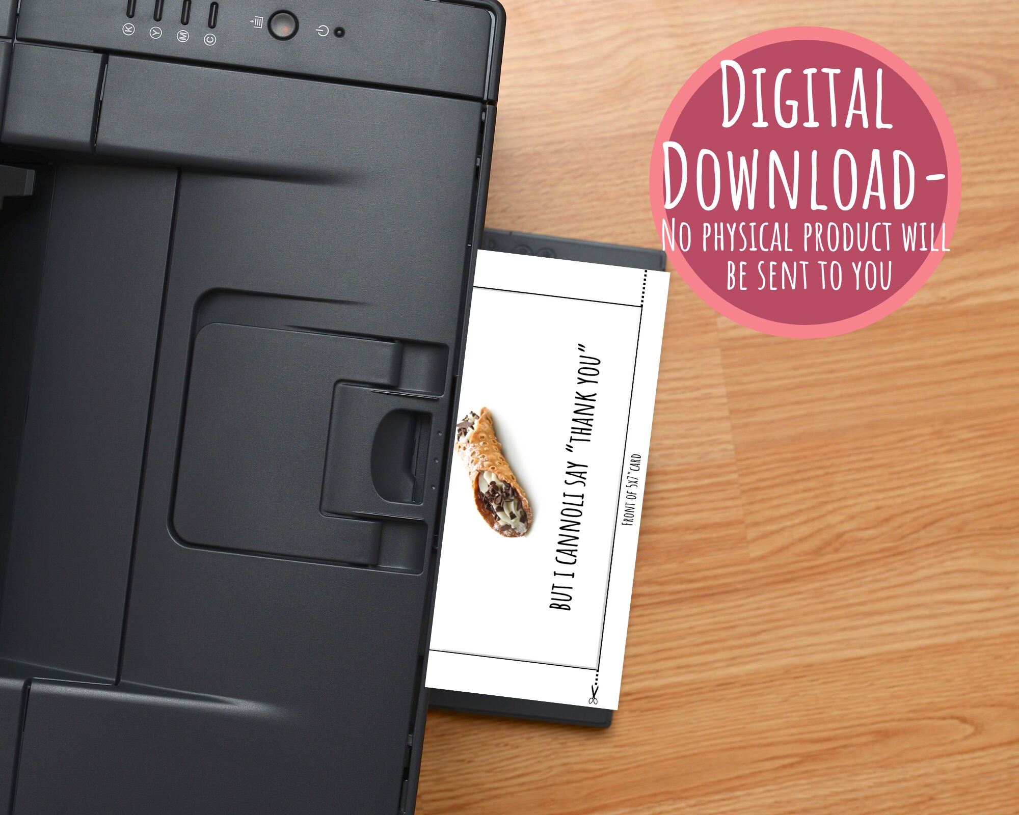 Cannoli Pun Thank You Card Hilarious Printable Greeting Card - Etsy