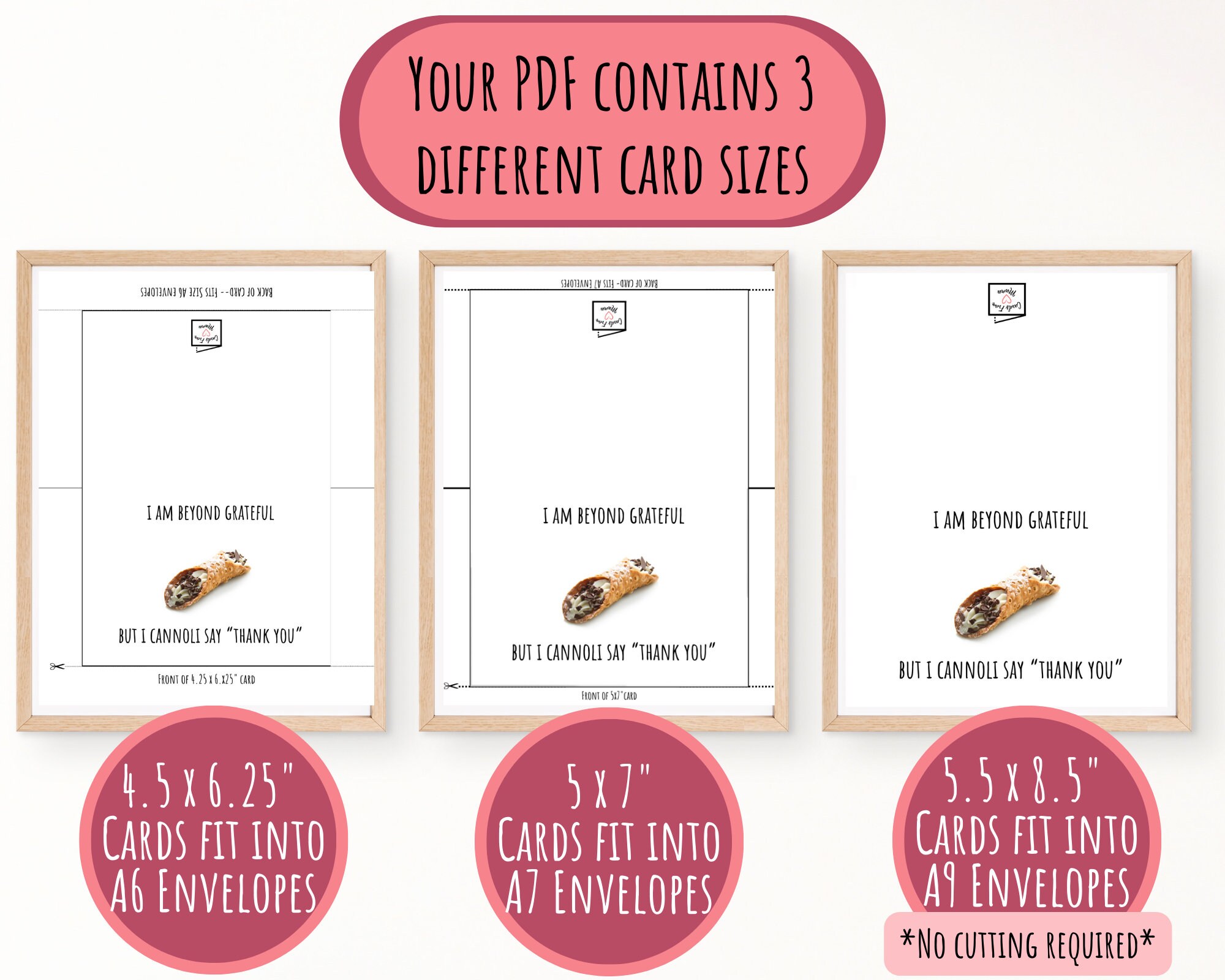 Cannoli Pun Thank You Card Hilarious Printable Greeting Card - Etsy