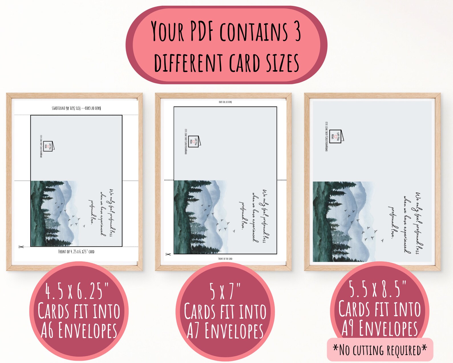 Printable Sympathy Card Featuring Mountains, Nature Profound Love so ...