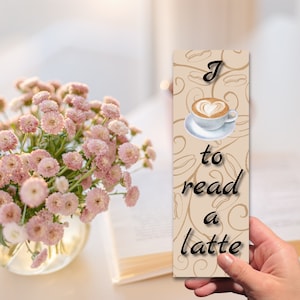 Printable Coffee Themed Bookmarks | Coffee Lover Gift | Cute Aesthetic ...