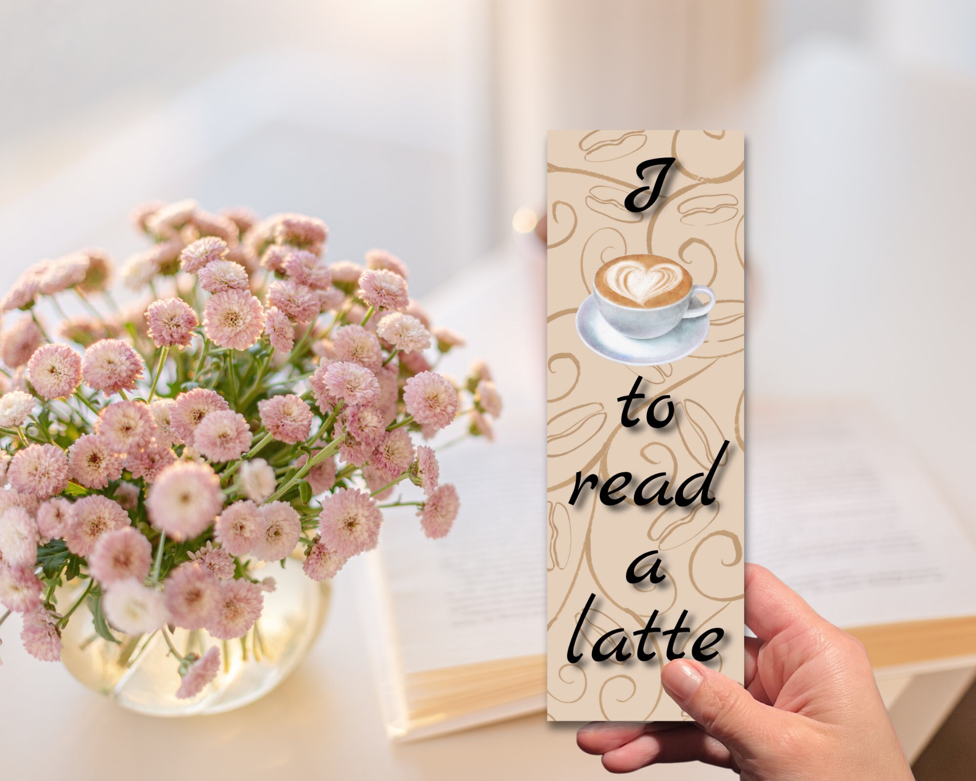 Printable Coffee Themed Bookmarks Coffee Lover Gift Cute Aesthetic ...