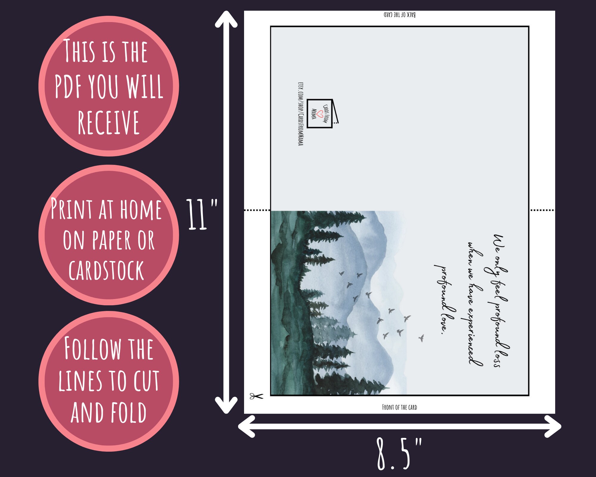 Printable Sympathy Card Featuring Mountains, Nature Profound Love so ...