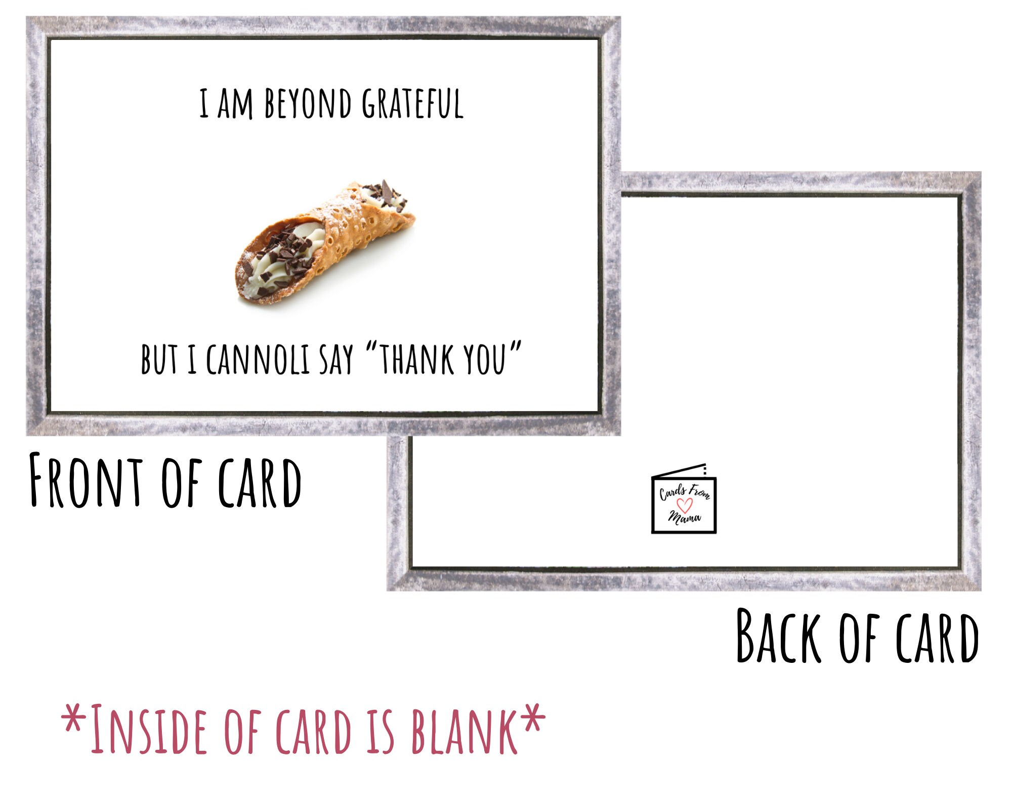 Cannoli Pun Thank You Card Hilarious Printable Greeting Card - Etsy