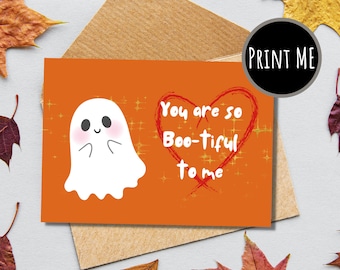 Funny Halloween Love Card hey Boo-tiful - Etsy