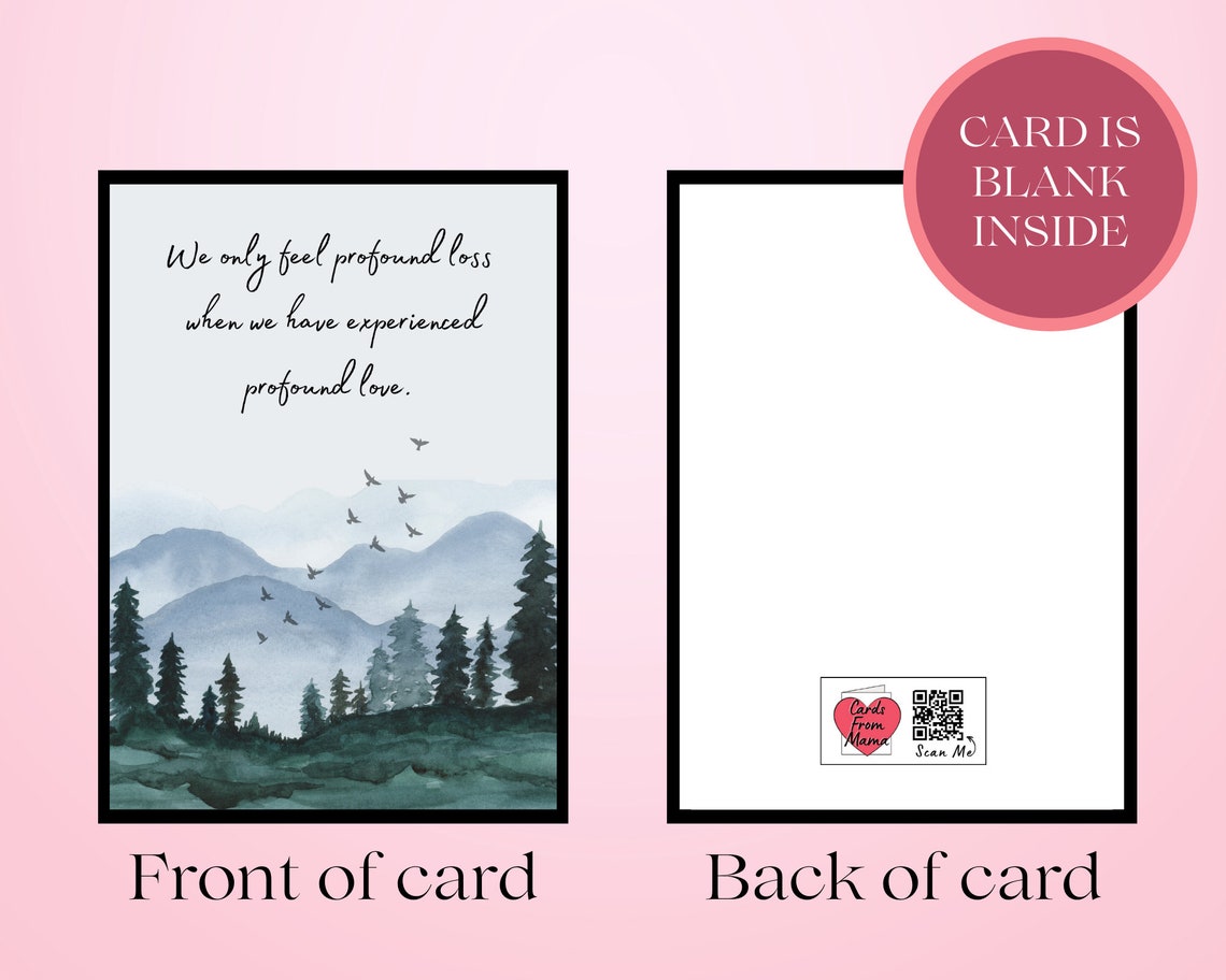 Printable Sympathy Card Featuring Mountains, Nature Profound Love so ...