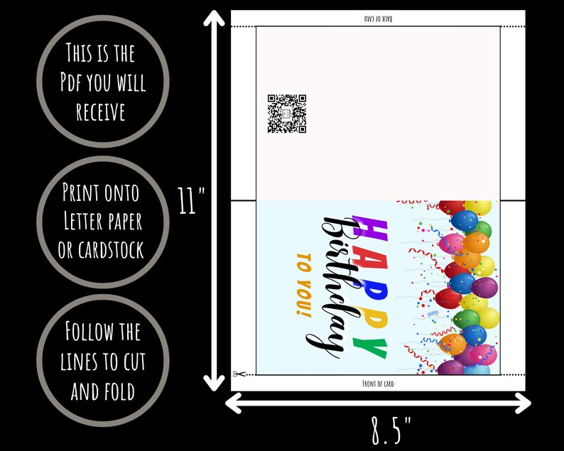 Balloon Bouquet Birthday Card Printable Happy Birthday Card - Etsy