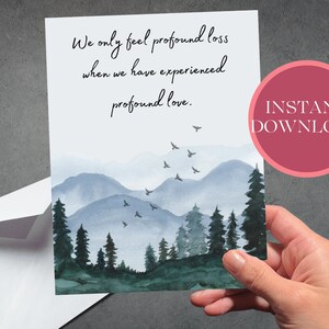 Printable Sympathy Card Featuring Mountains, Nature | Profound Love ...