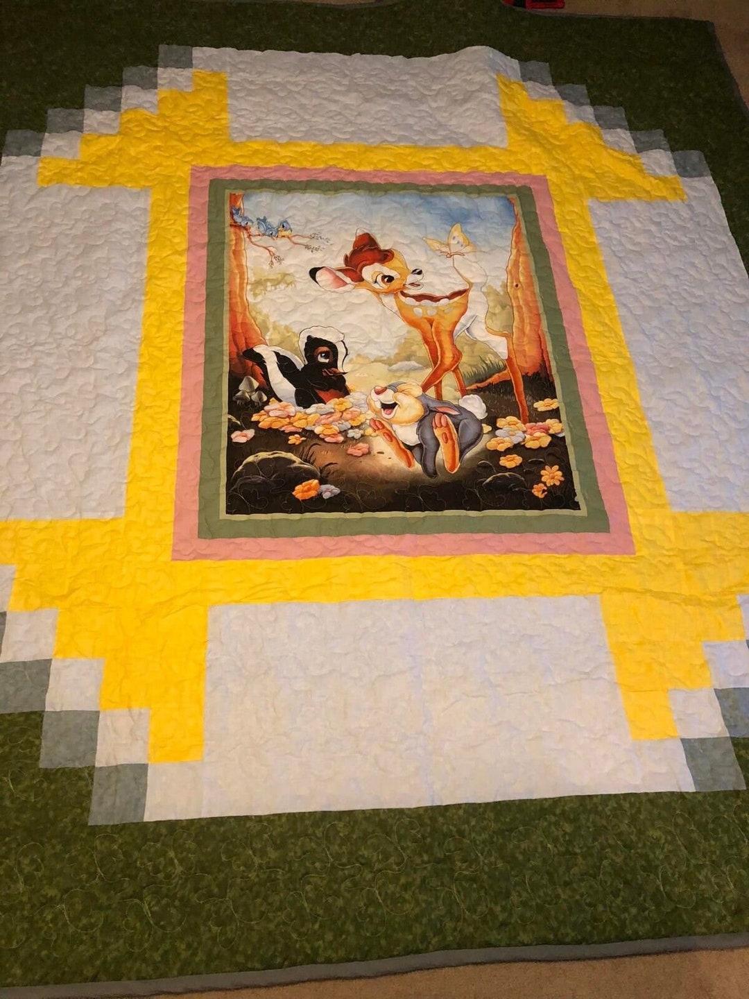 King Size Handmade Quilt Disney's Bambi & Friends 104 X 95 Inches - Etsy