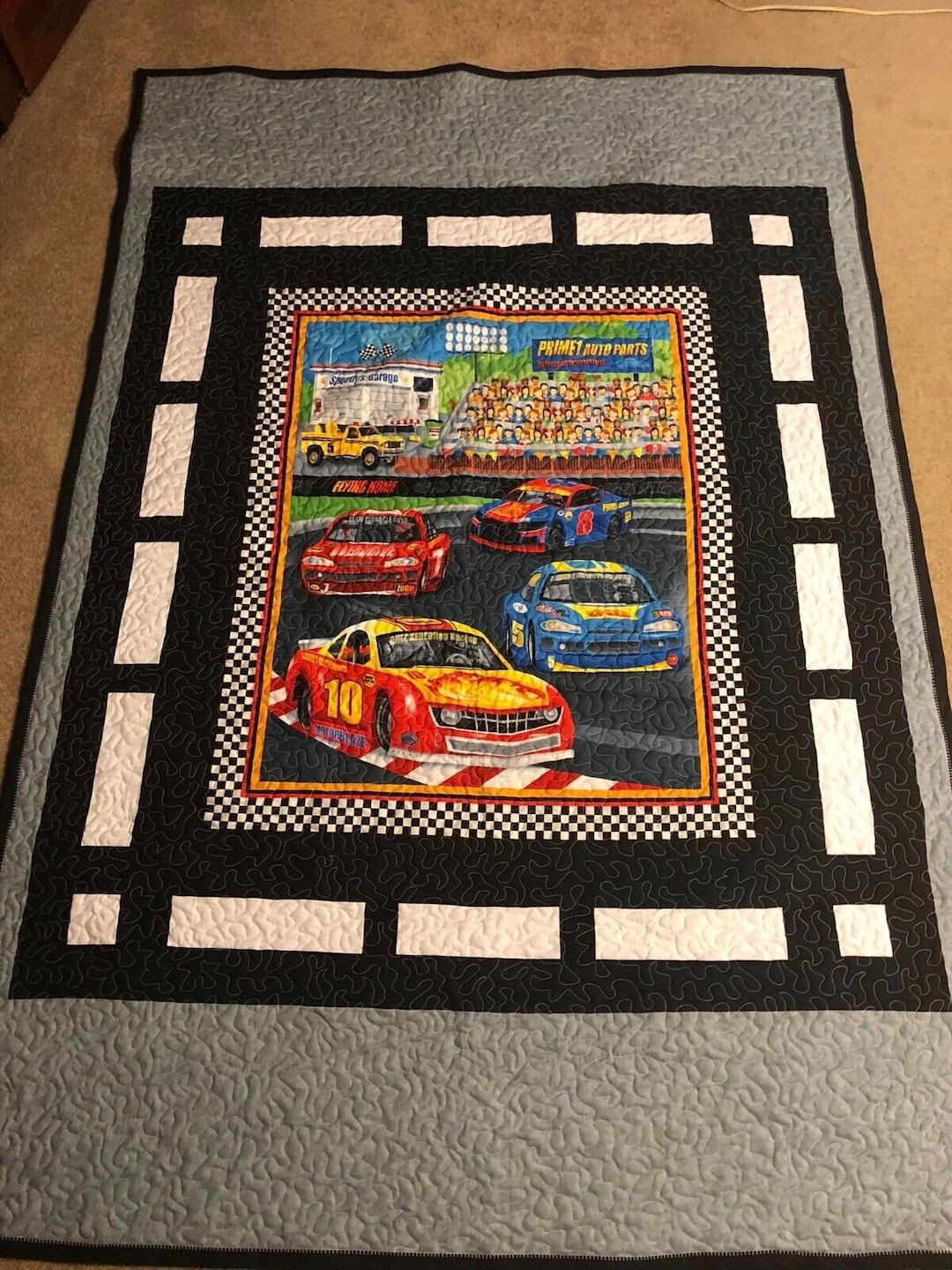 Twin Size Race Car Handmade Quilt 57 X 84 Inches - Etsy