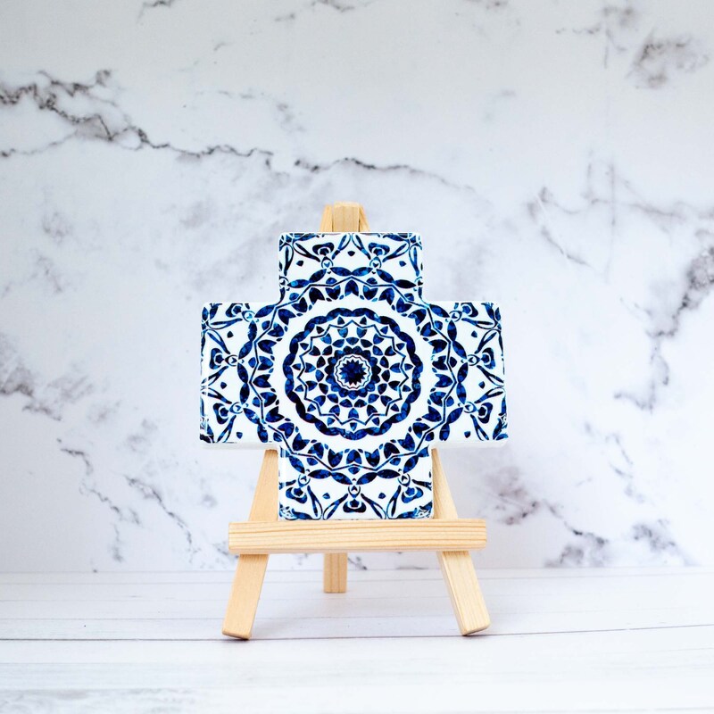 Ceramic Standing Cross - Etsy