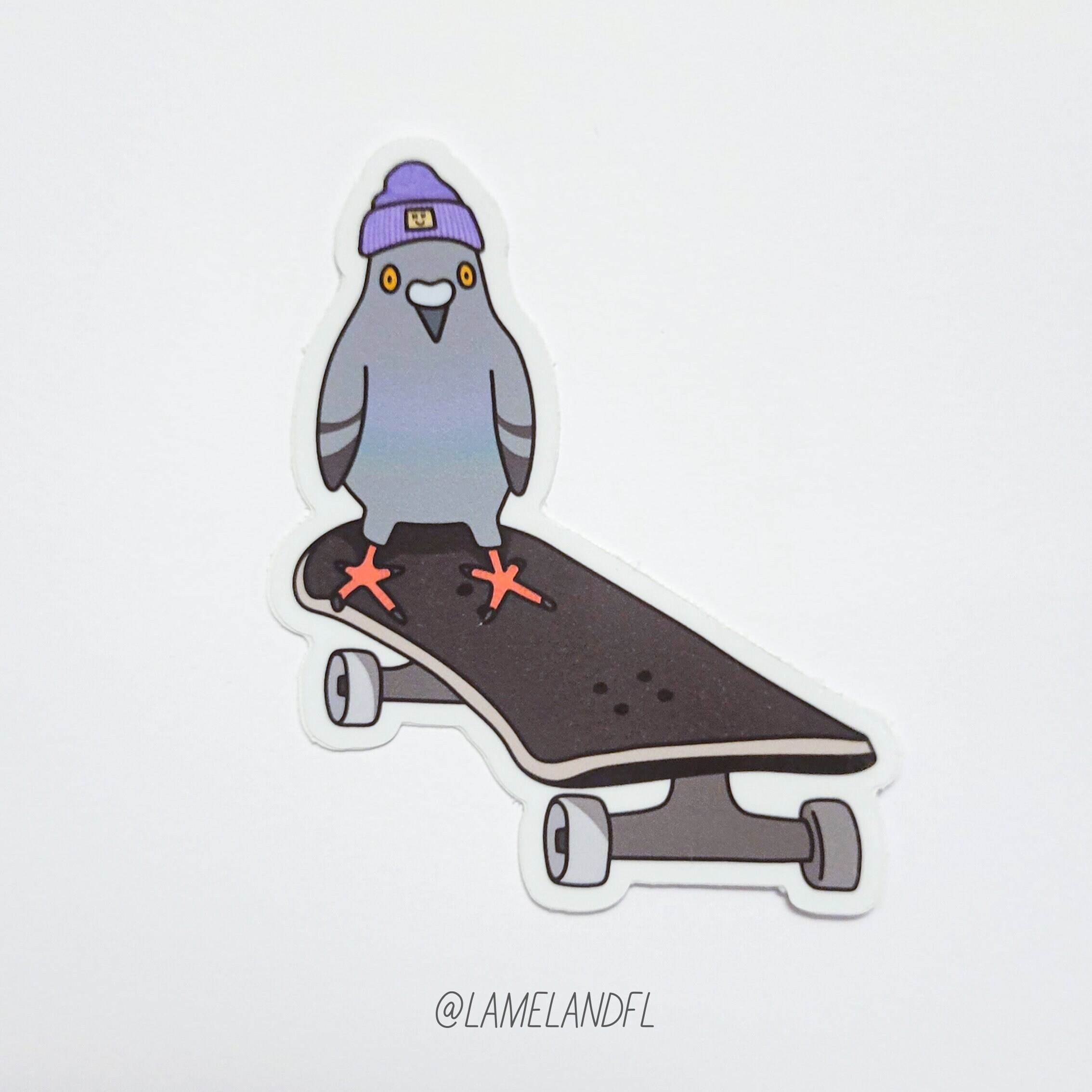 Buy Poser Pigeon Die-cut Vinyl Sticker Funny Skater Bird Skateboard ...