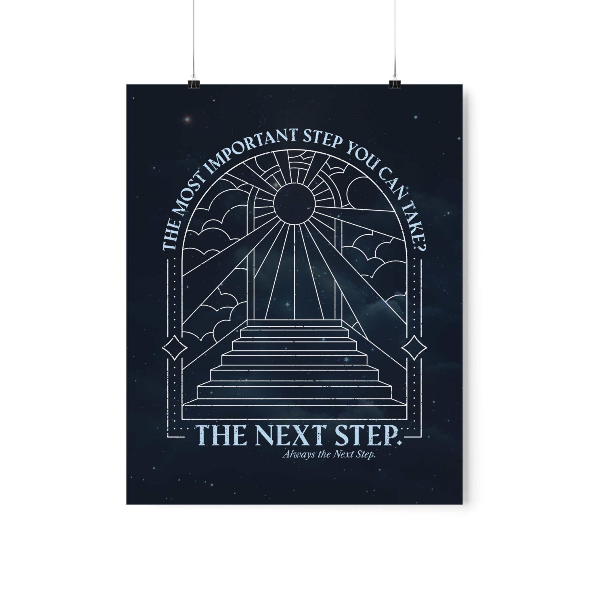 The Next Step, Night Inspirational Motivational Vertical Art Print ...