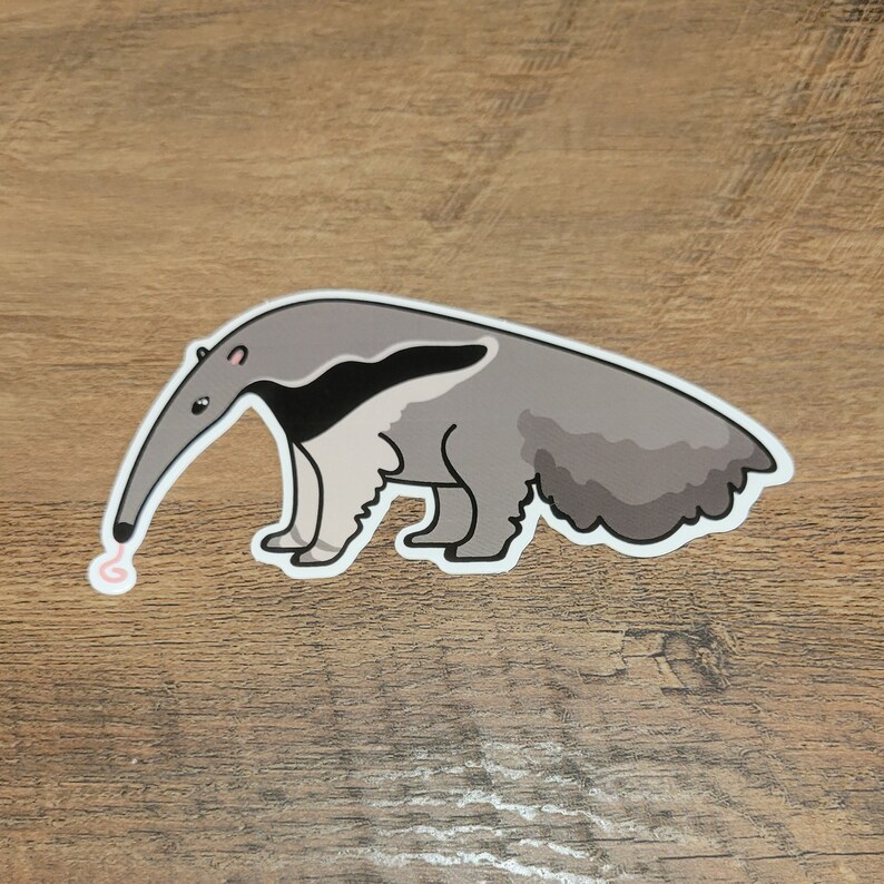 Cute Giant Anteater Die-cut Vinyl Sticker | Wildlife Animal Sticker for ...