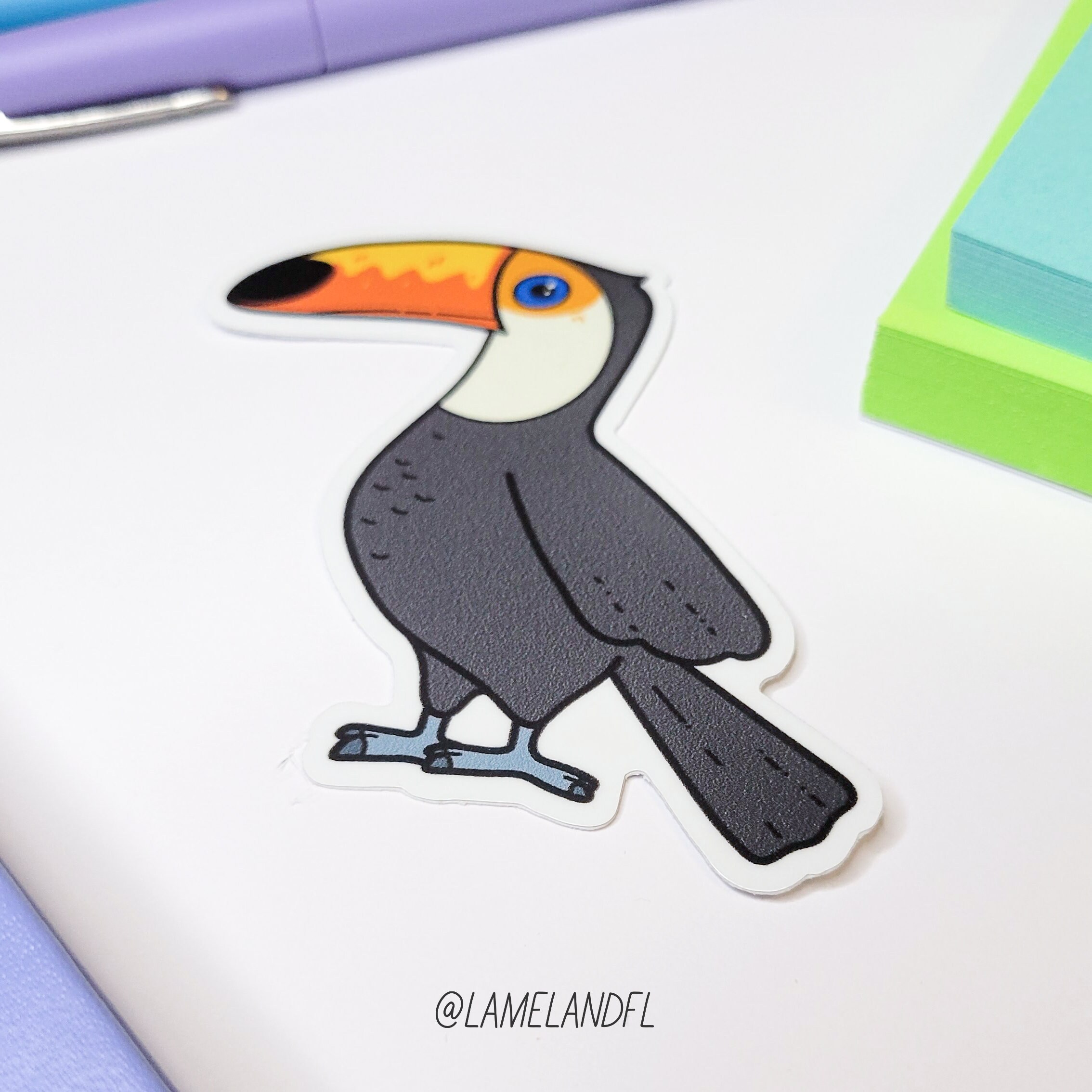 Cute Toco Toucan Die-cut Vinyl Sticker | Tropical Cartoon Bird Sticker ...