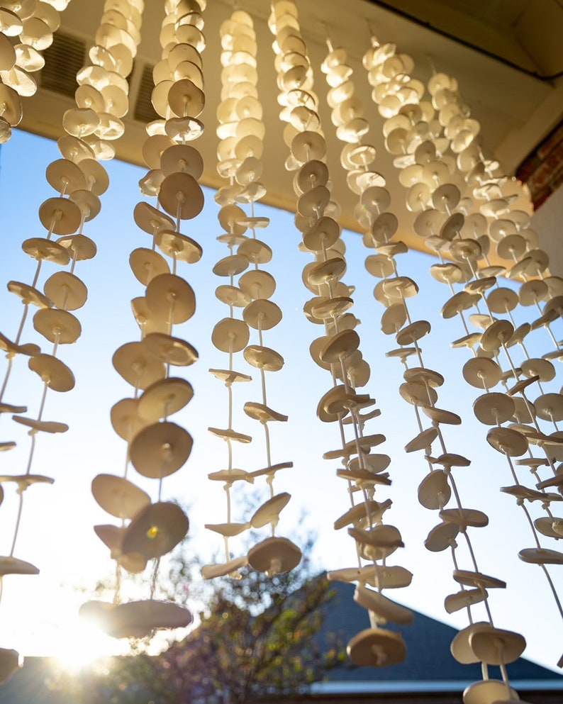 White Ceramic Hanging Wind Chime Bells by Poor House Pottery***double ...