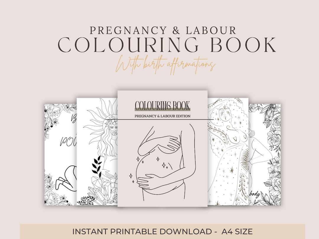 Pregnancy Labour Colouring Book, Empowering Affirmations, Fun Labour ...