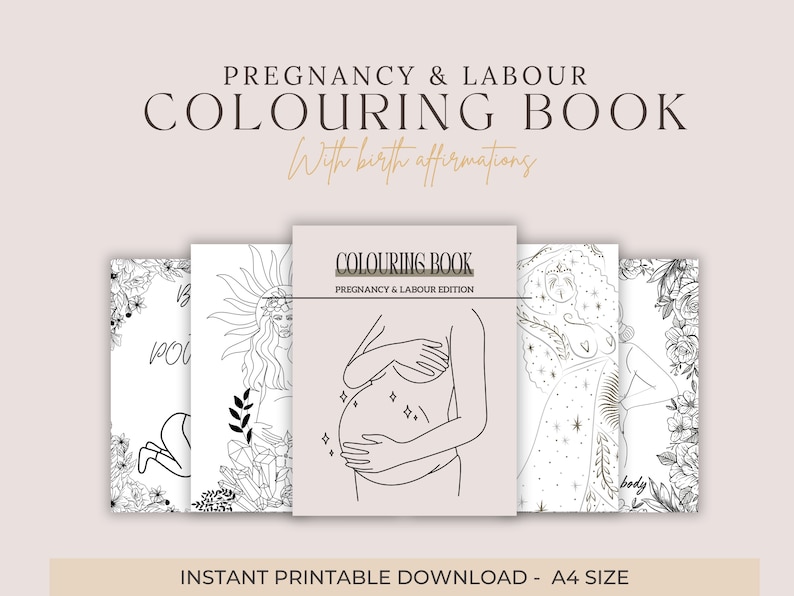 Pregnancy Labour Colouring Book, Empowering Affirmations, Fun Labour ...