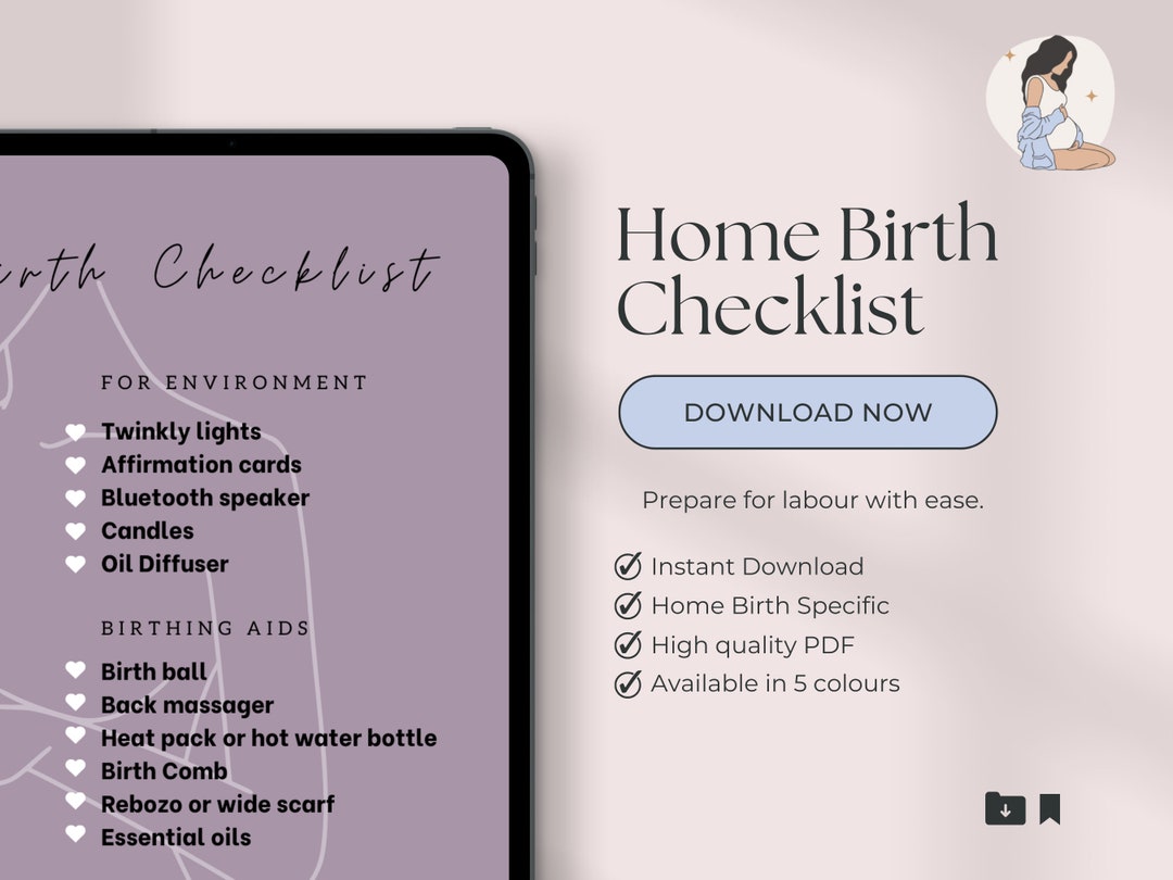 Home Birth Checklist by Birth Doula, Digital A4 Size, Printable - Etsy