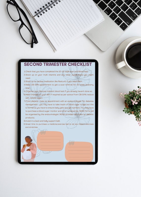 Second Trimester Checklist Australia - Etsy