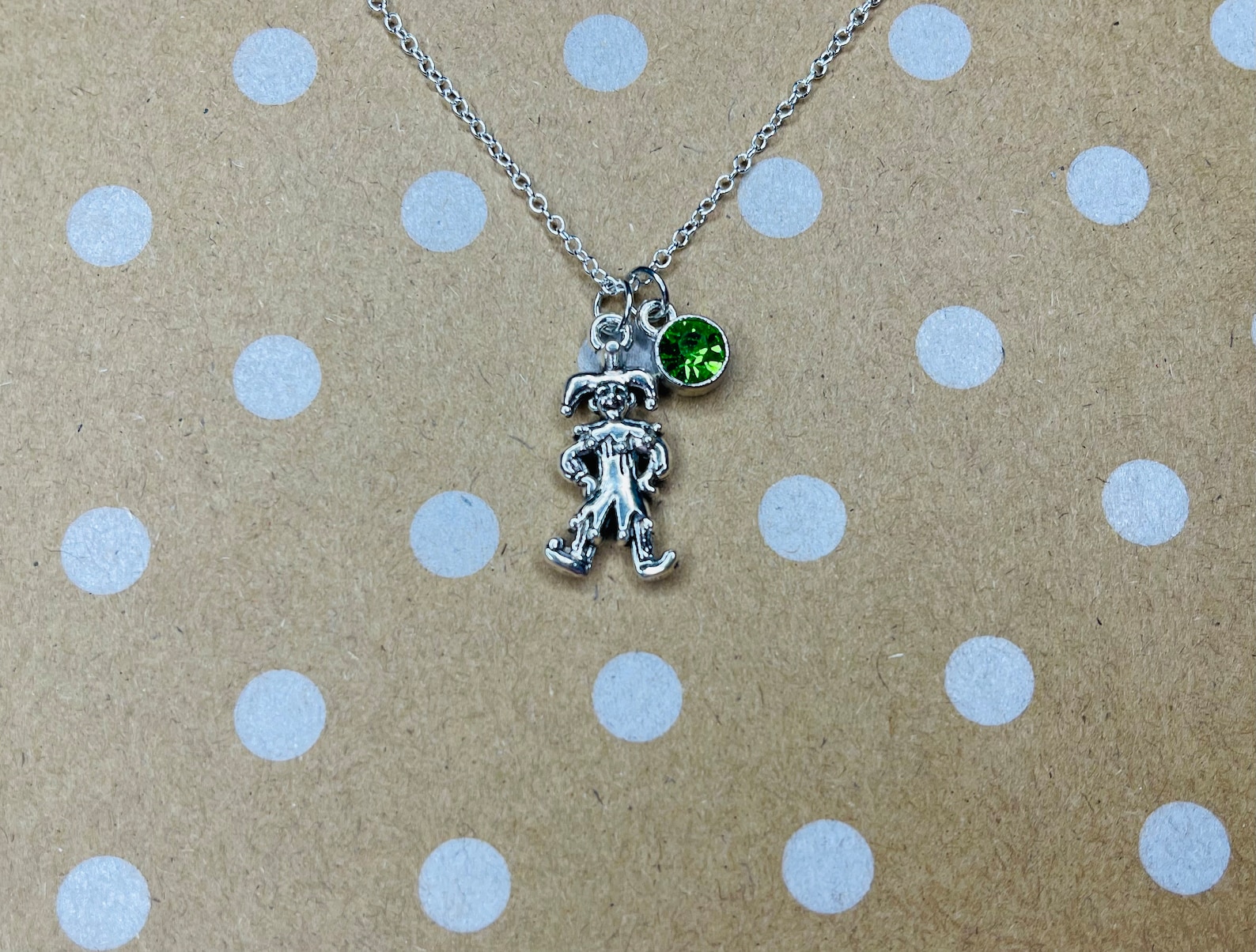 Joker Charm Necklace - Jester, Green, Gift, 18 Inch, Silver, Lobster ...