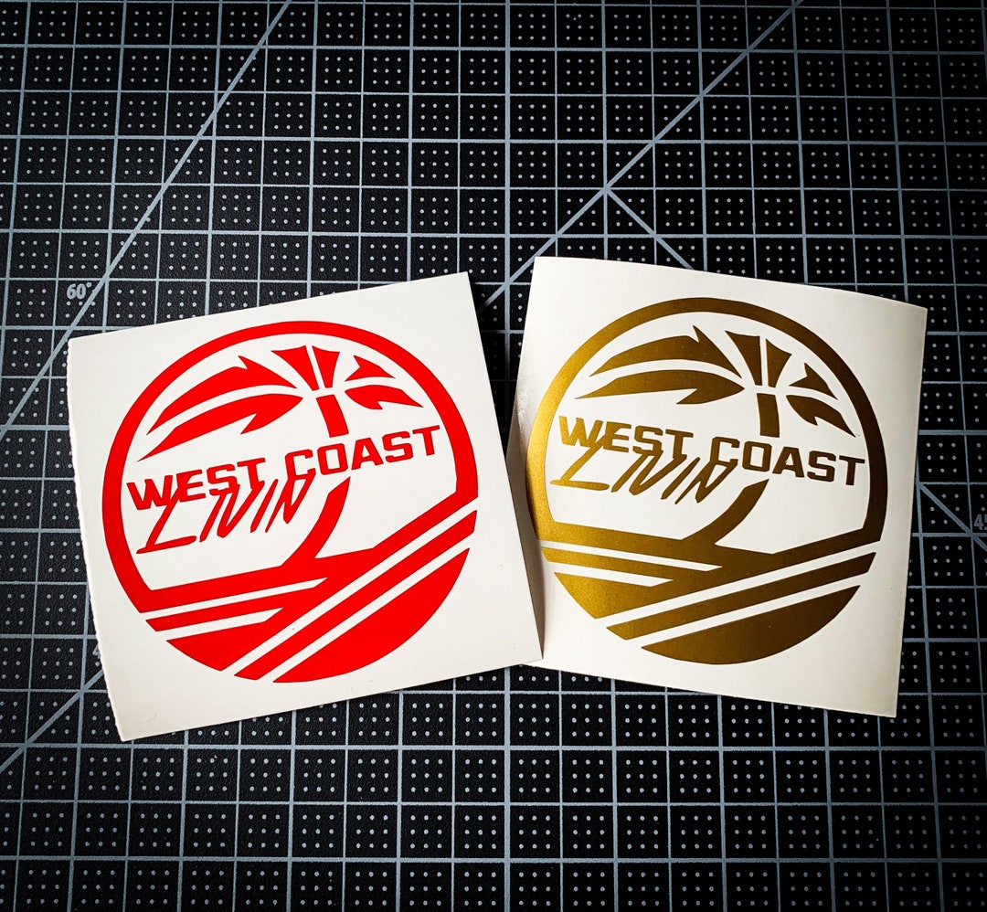 West Coast Livin Vinyl Decal // Palm Trees // Socal Vibe // California ...