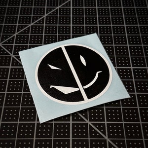 Smiley Face Decal 'halfface' Vinyl Sticker. for Car Window ...