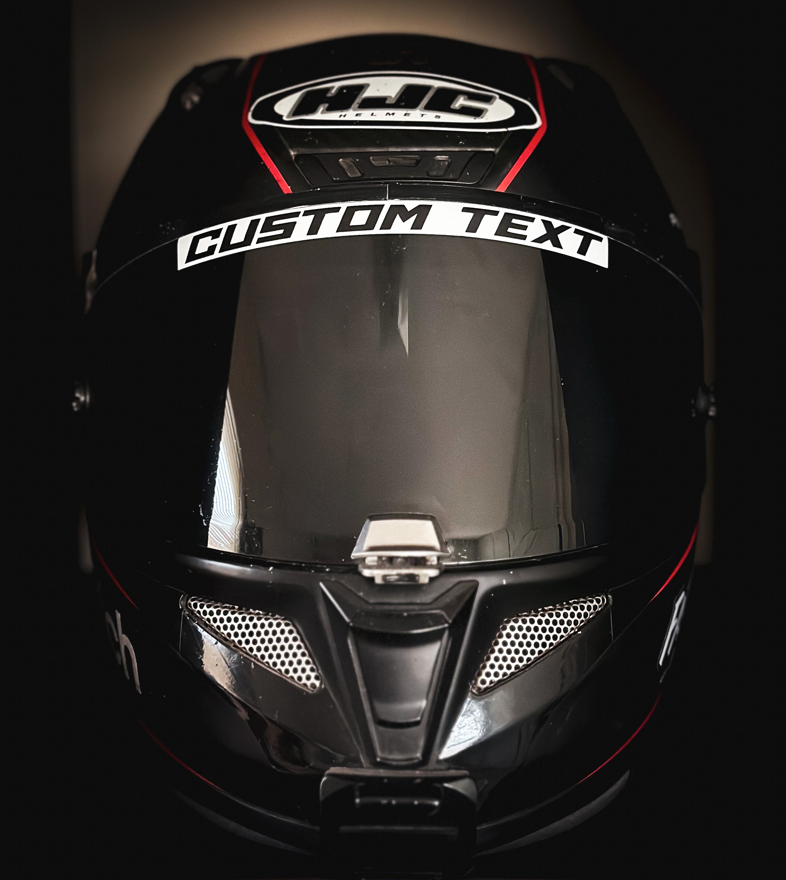 Motorcycle Helmet Visor Strip. Personalized Text / Custom Text ( Racing ...
