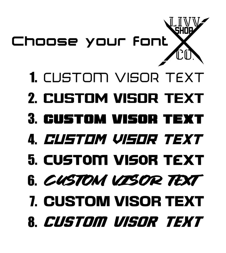 Motorcycle Helmet Visor Strip. Personalized Text / Custom Text ( Racing ...
