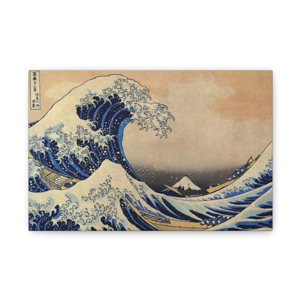 Most Famous Japanese Wave Art Painting. Old School Fine Art. Waves ...