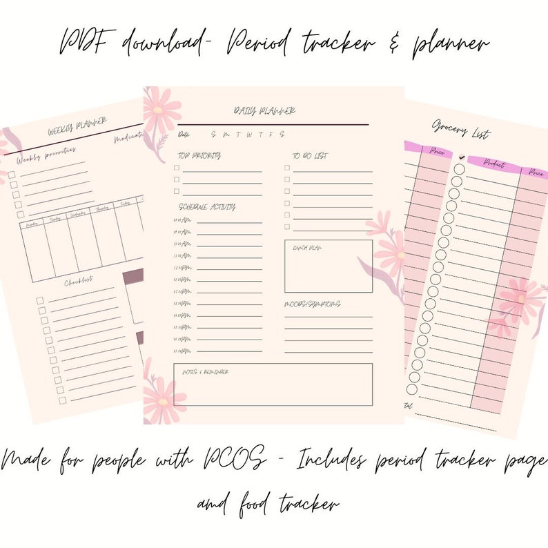 PDF Download PCOS Life Planner, Daily and Weekly Planner, Period ...