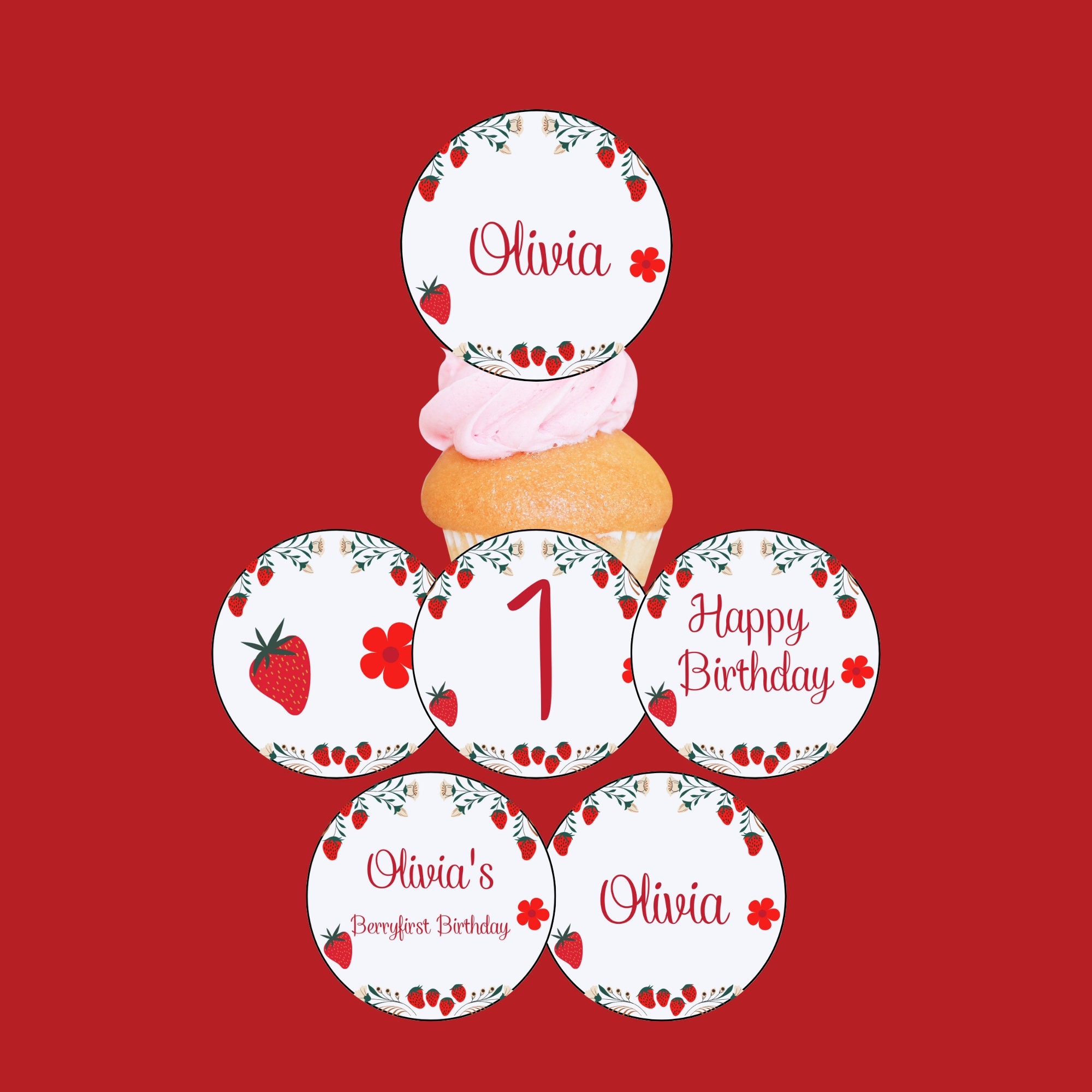 Editable Berry First Birthday Bundle, Berry First Birthday Bundle ...