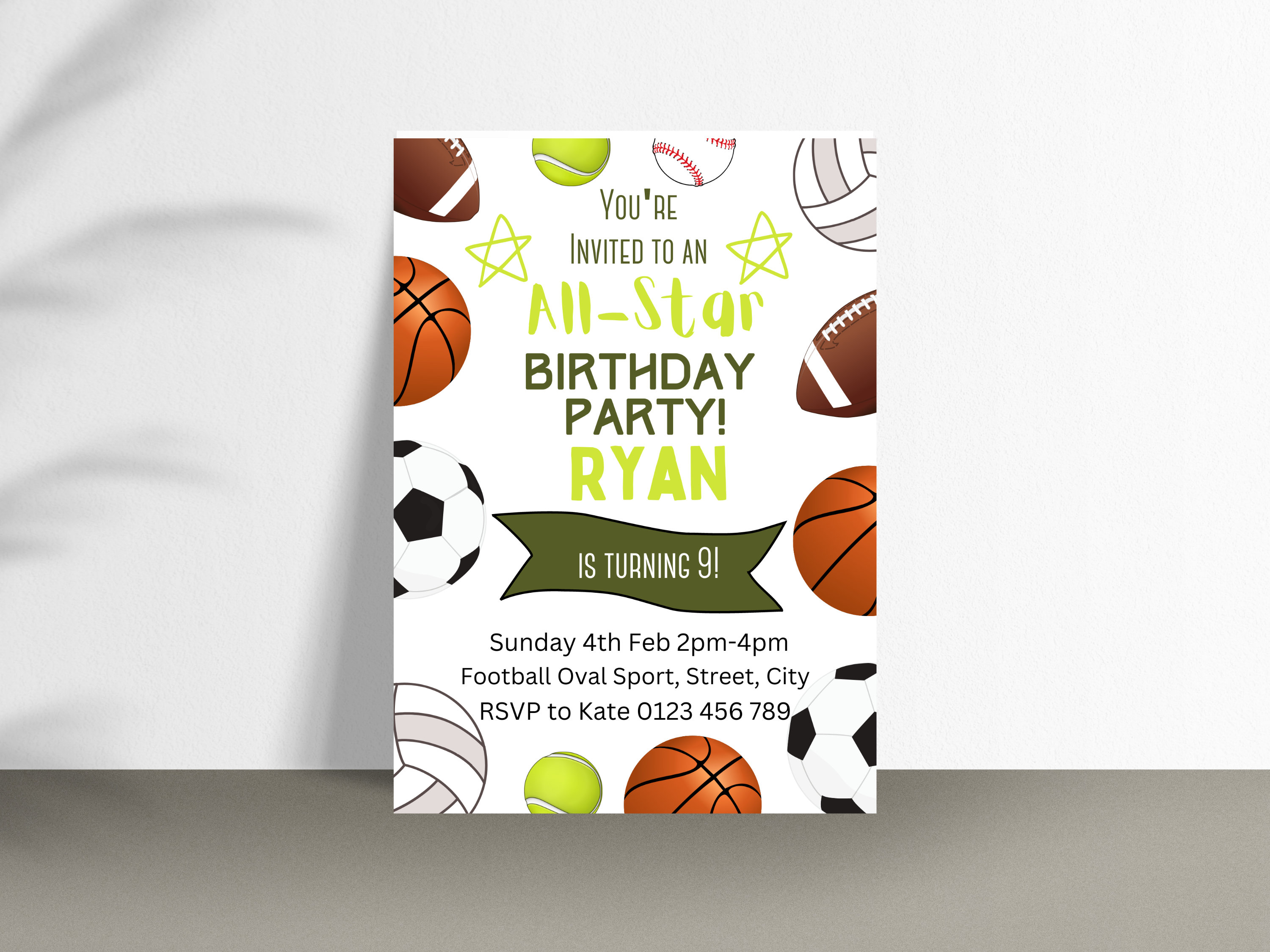 Sports Birthday Invitation, Sports Party Invitation, Sports Invitation ...