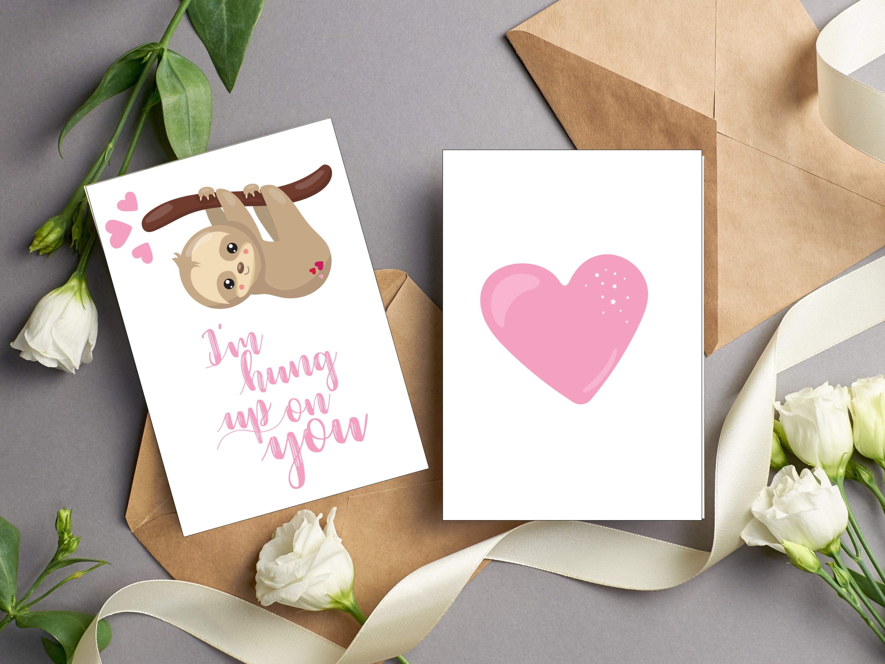 Sloth Valentines Day Cards for Kids, Kids Valentine Cards, Sloth ...
