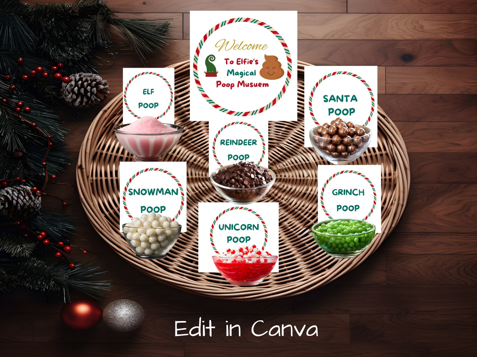 Editable Elf Poop Museum Templates Santa Poop Elf Poop - Etsy Canada