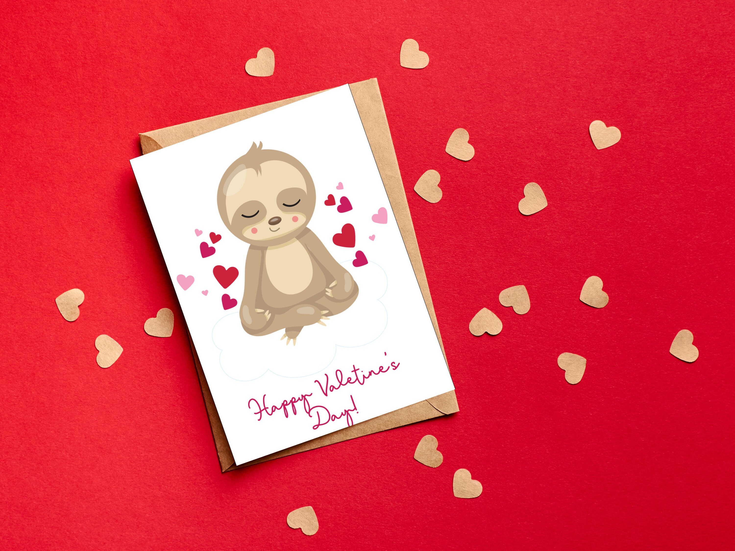 Sloth Valentines Day Cards for Kids, Kids Valentine Cards, Sloth ...