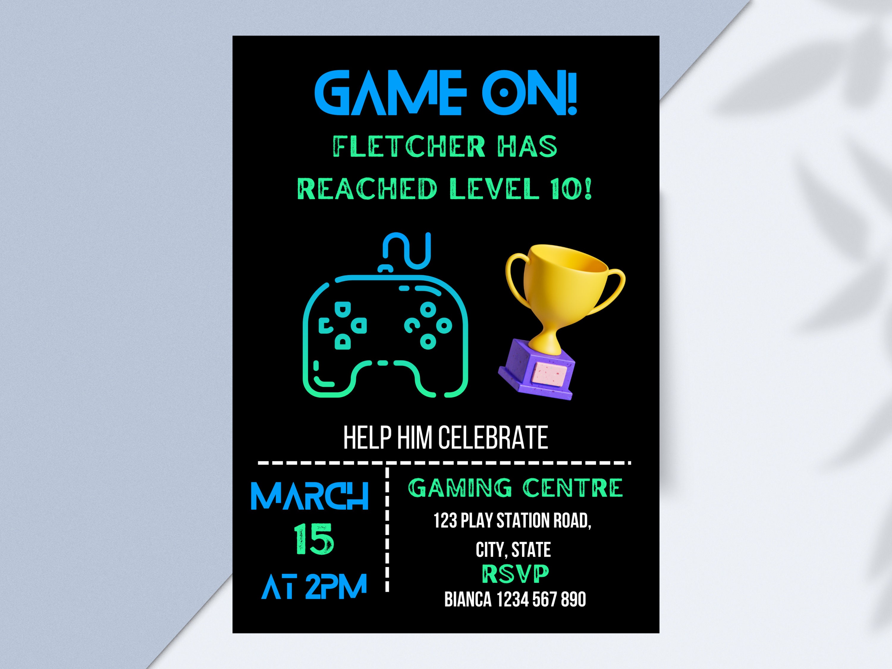 Video Game Party Invitation Editable, Gamer Birthday Invite, Video ...