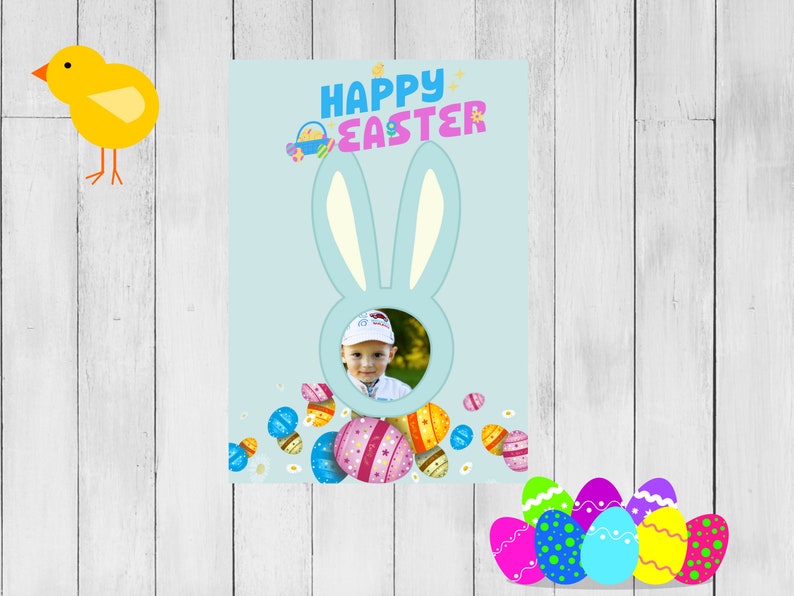 Editable Easter Bunny Portrait Template, Easter Bunny Photo, Editable ...