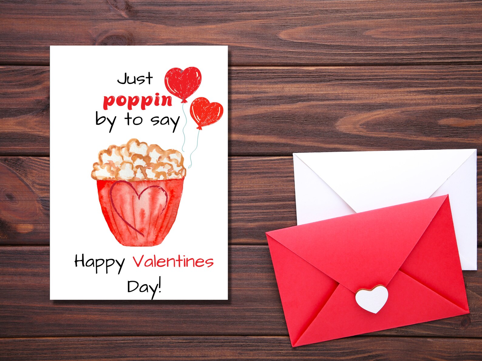 Popcorn Valentines Day Cards for Kids, Kids Valentine Cards, Popcorn ...