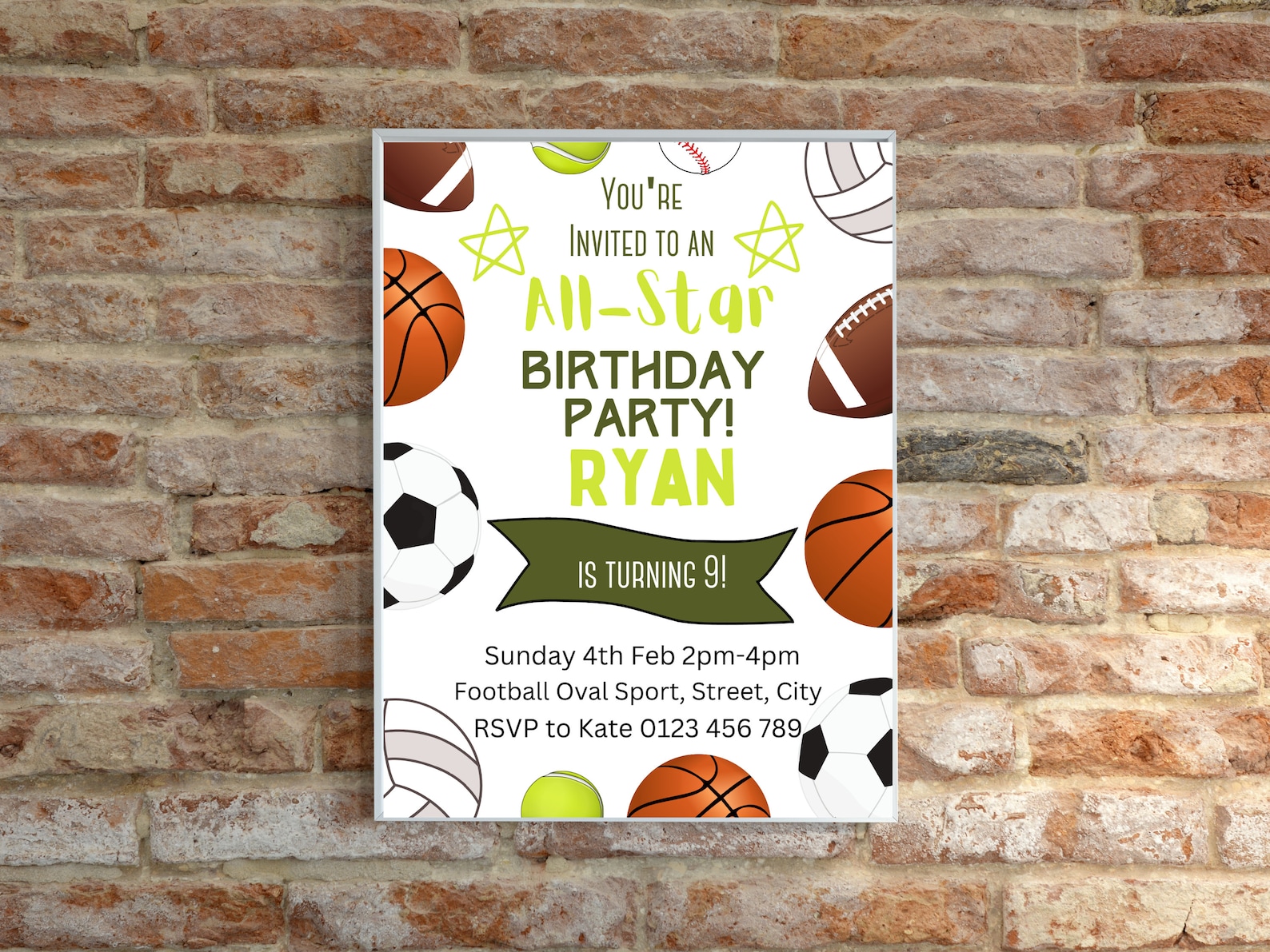 Sports Birthday Invitation, Sports Party Invitation, Sports Invitation ...