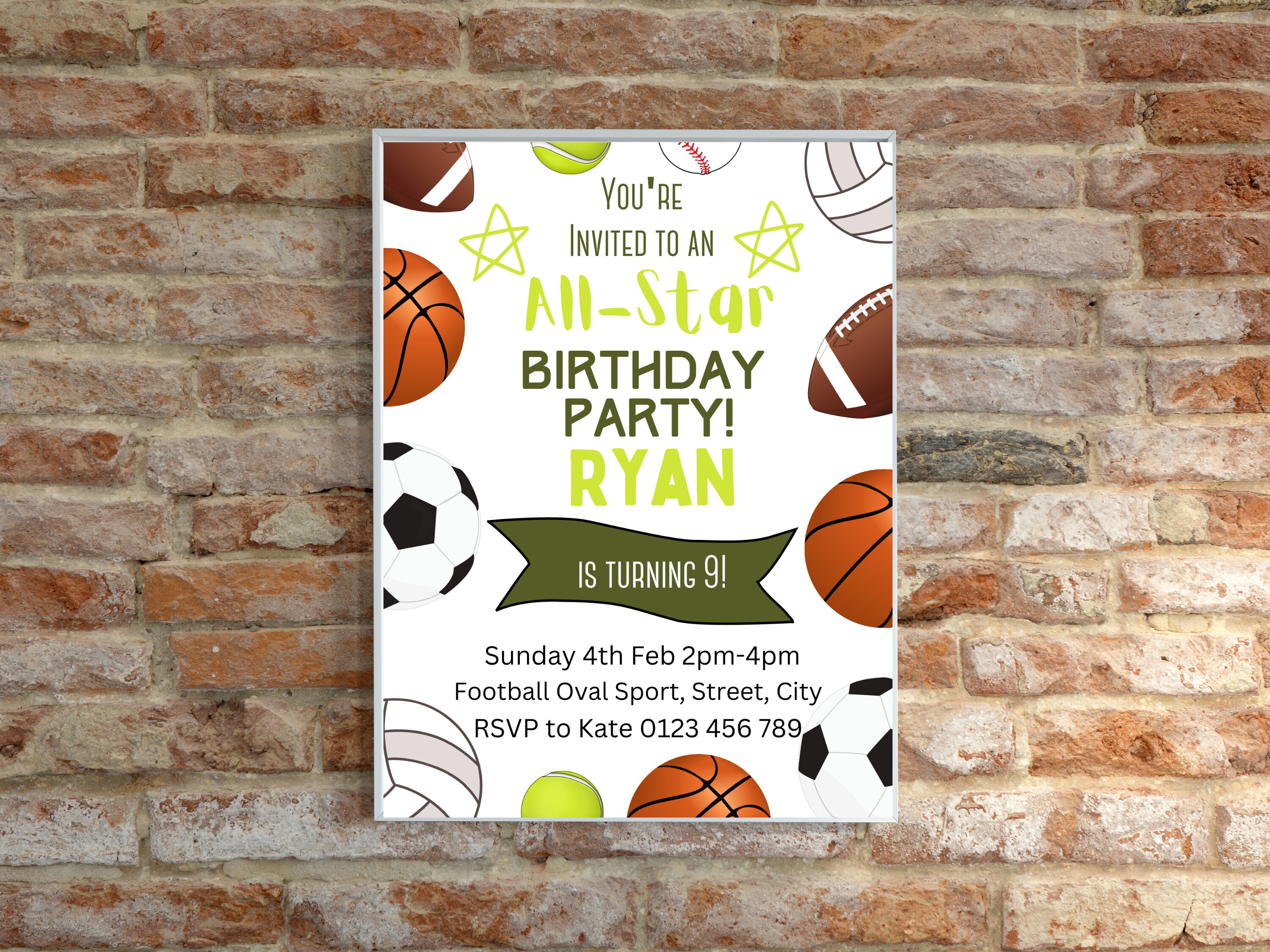 Sports Birthday Invitation, Sports Party Invitation, Sports Invitation ...