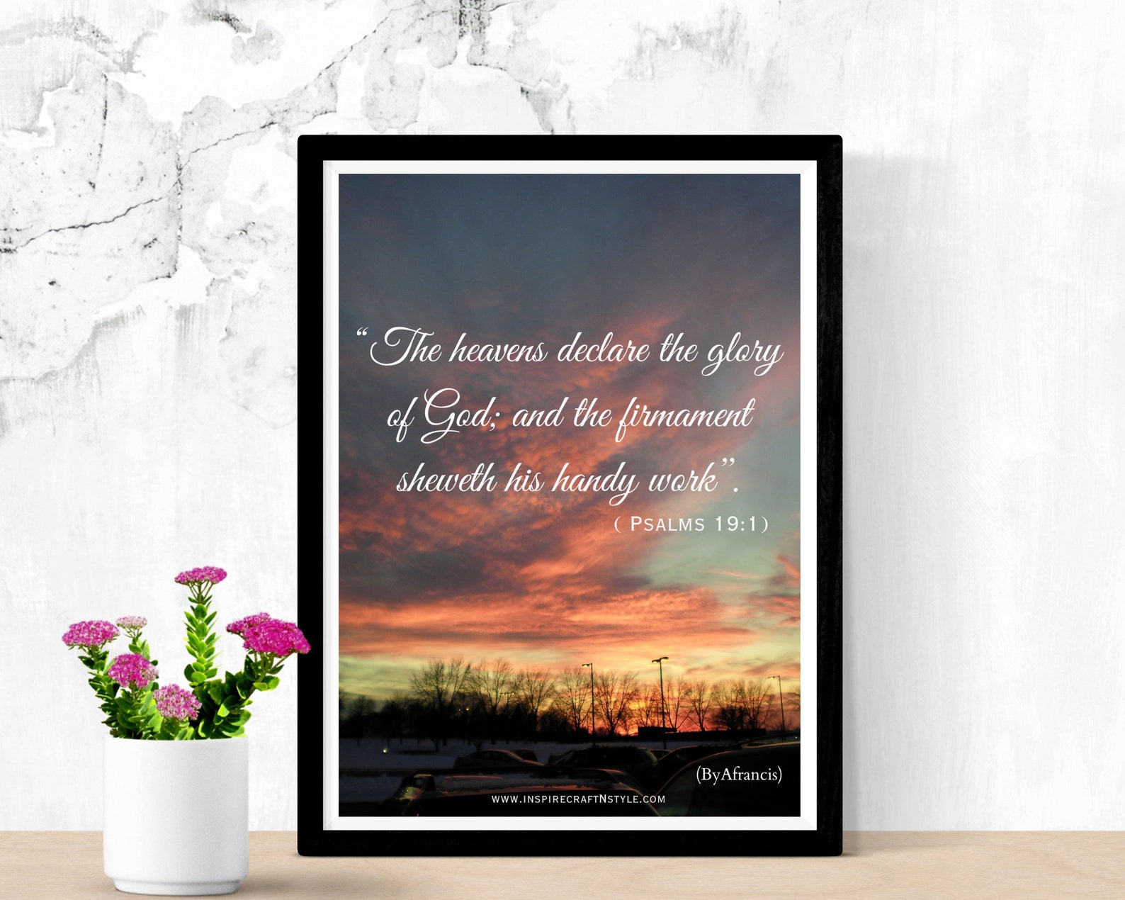 Psalms Bible 19 Vs 1 Verse, Wall Art Decor, Print Bible Quote Print ...