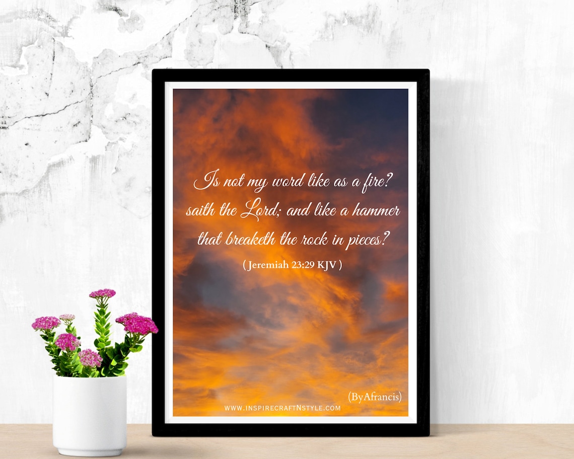 Is Not My Word Like a Fire SAITH THE LORD Bible Verse Wall Art ...